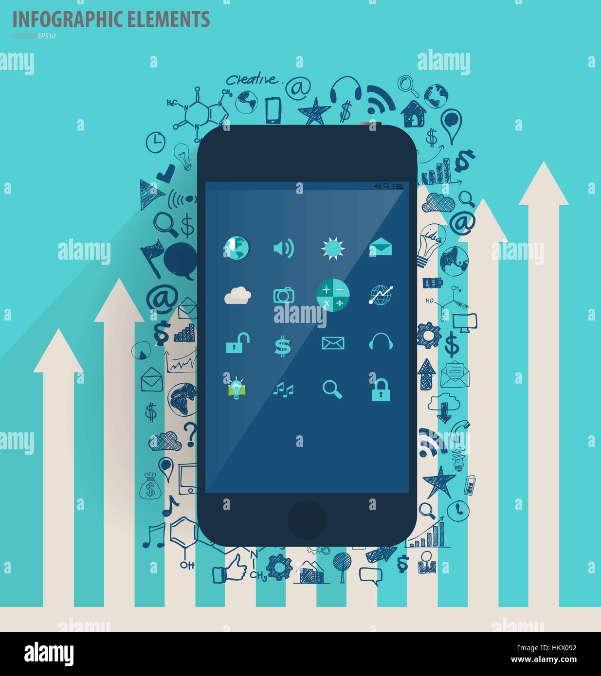 Infographic design template - modern touchscreen device with ...