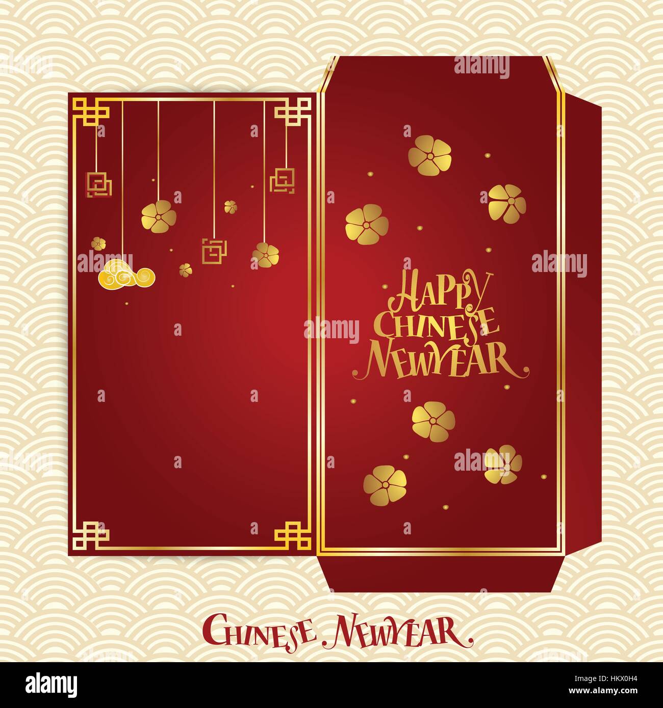 Chinese New Year Money Red Packet (Ang Pau) Design. Vector Illustration ...