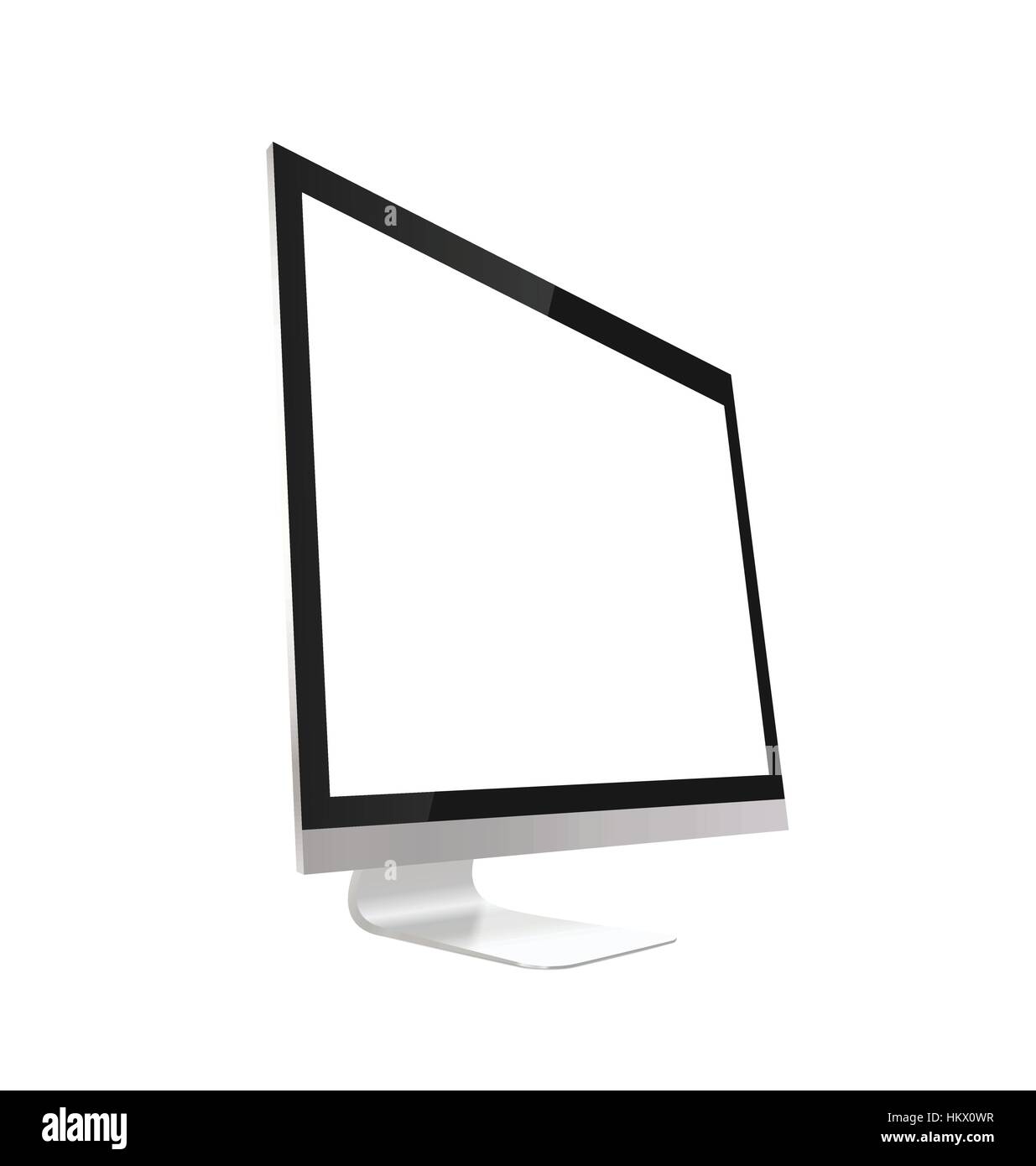 Computer display isolated on white. Vector illustration Stock Vector ...