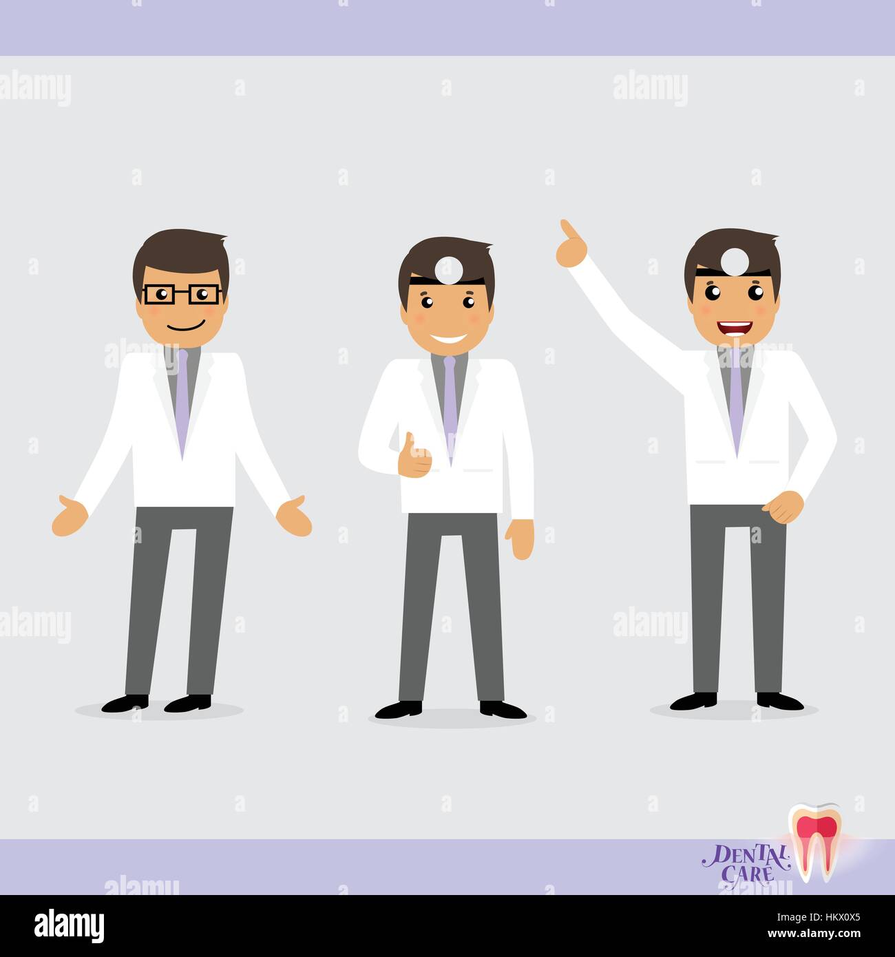 Set of characters Cartoon Dentist in various activities. Vector ...