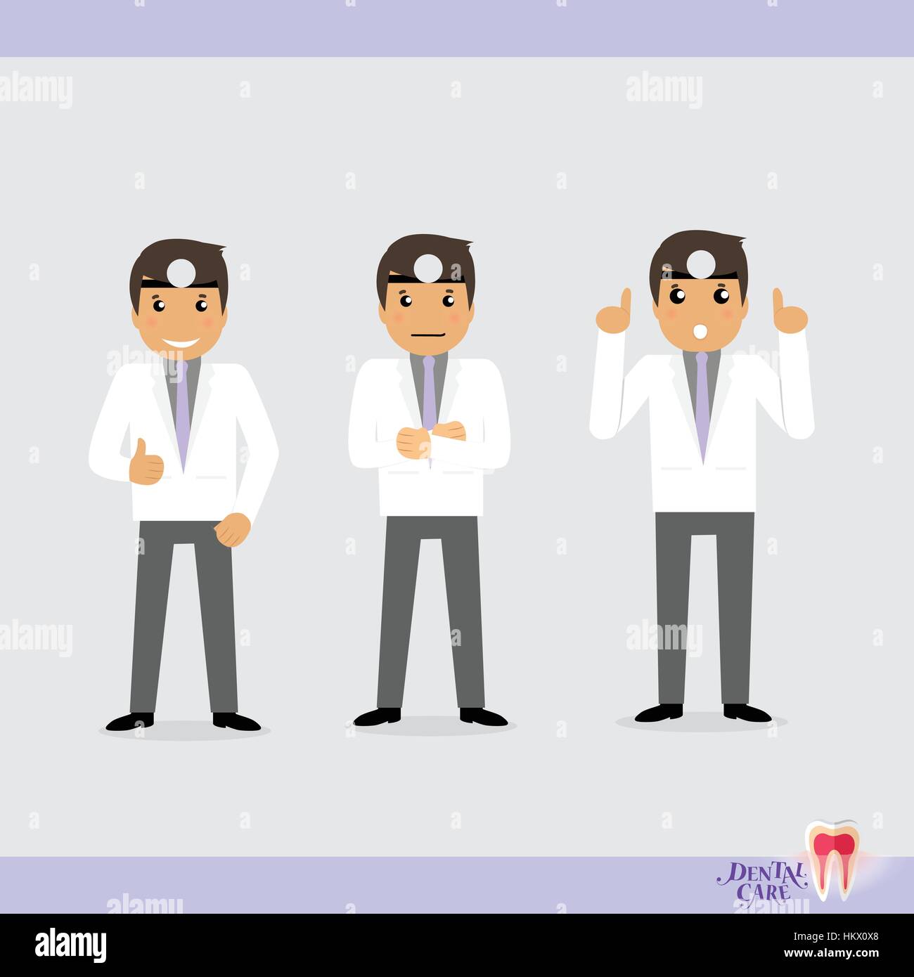 Set of characters Cartoon Dentist in various activities. Vector ...