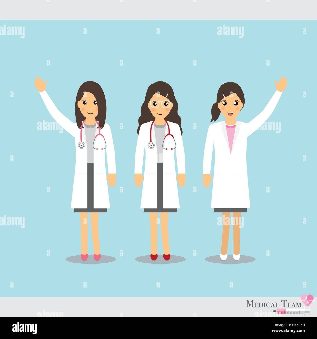 Set of Cartoon Medical Team (dentist, doctors and medical staff people ...