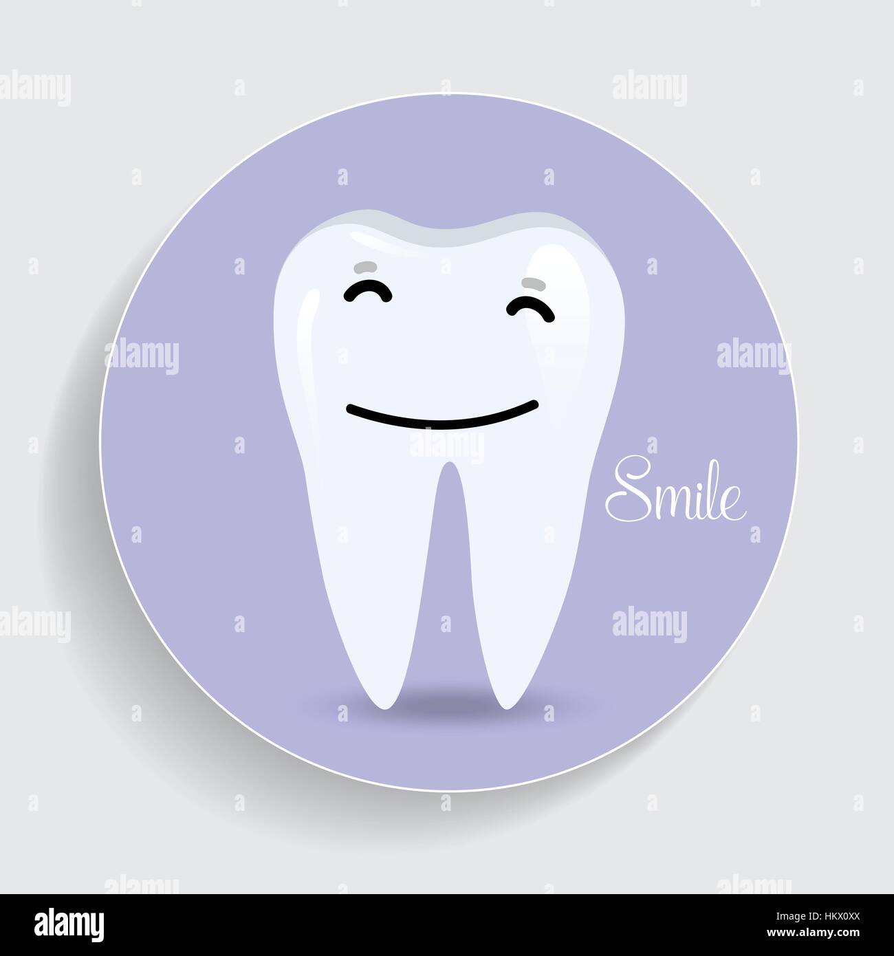 Dental Cartoon. Happy and Healthy Teeth. Vector illustration Stock ...