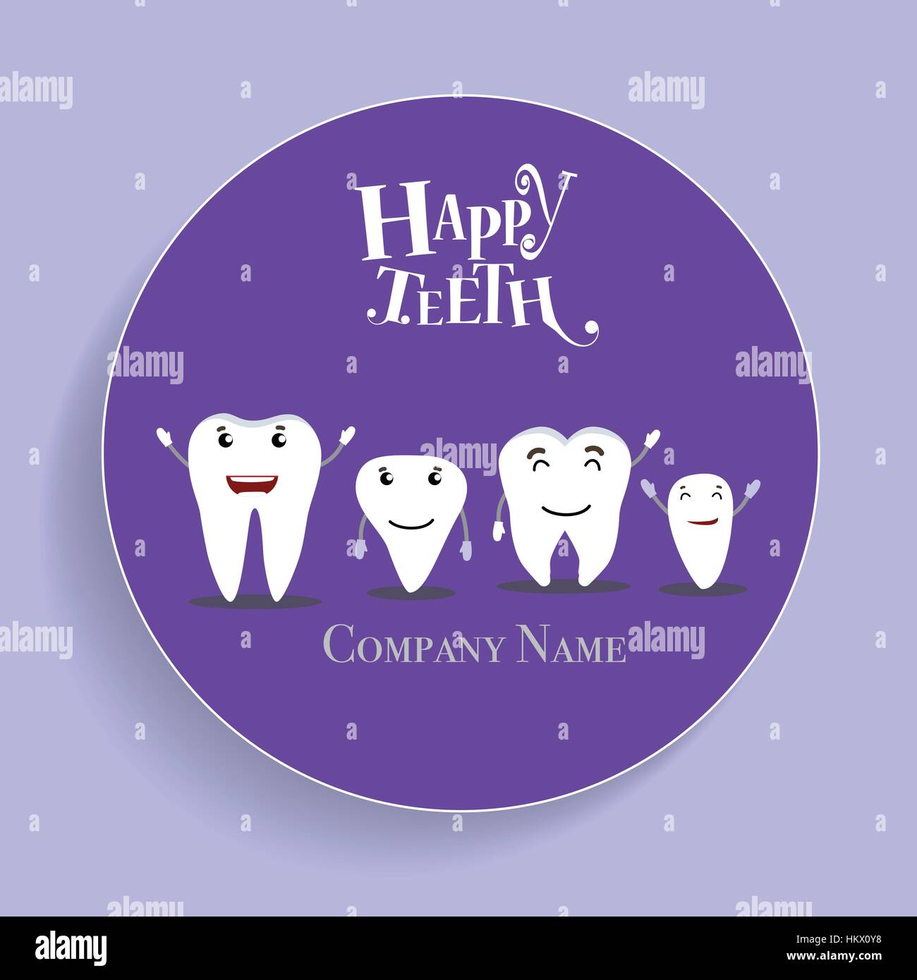 Dental Cartoon. Happy and Healthy Teeth. Vector illustration Stock ...