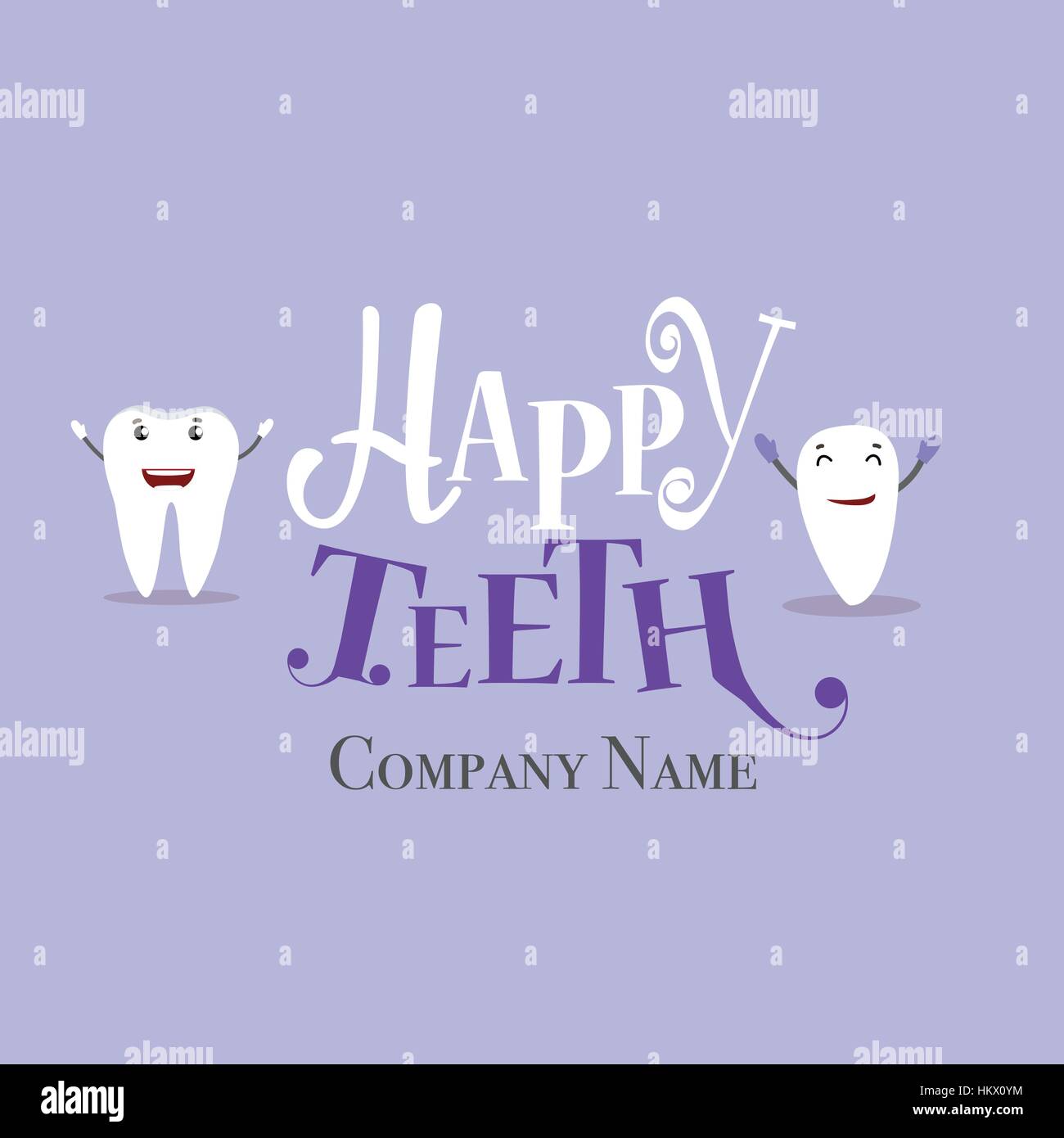 Dental Cartoon. Happy and Healthy Teeth. Vector illustration Stock ...
