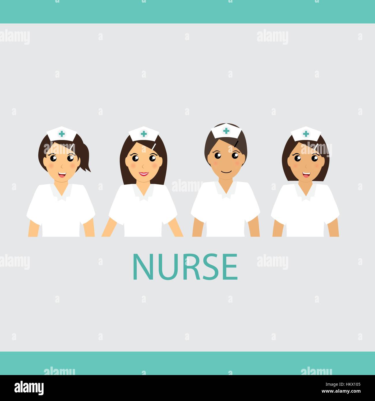 Set of characters Cartoon Nurse in various activities. Vector ...
