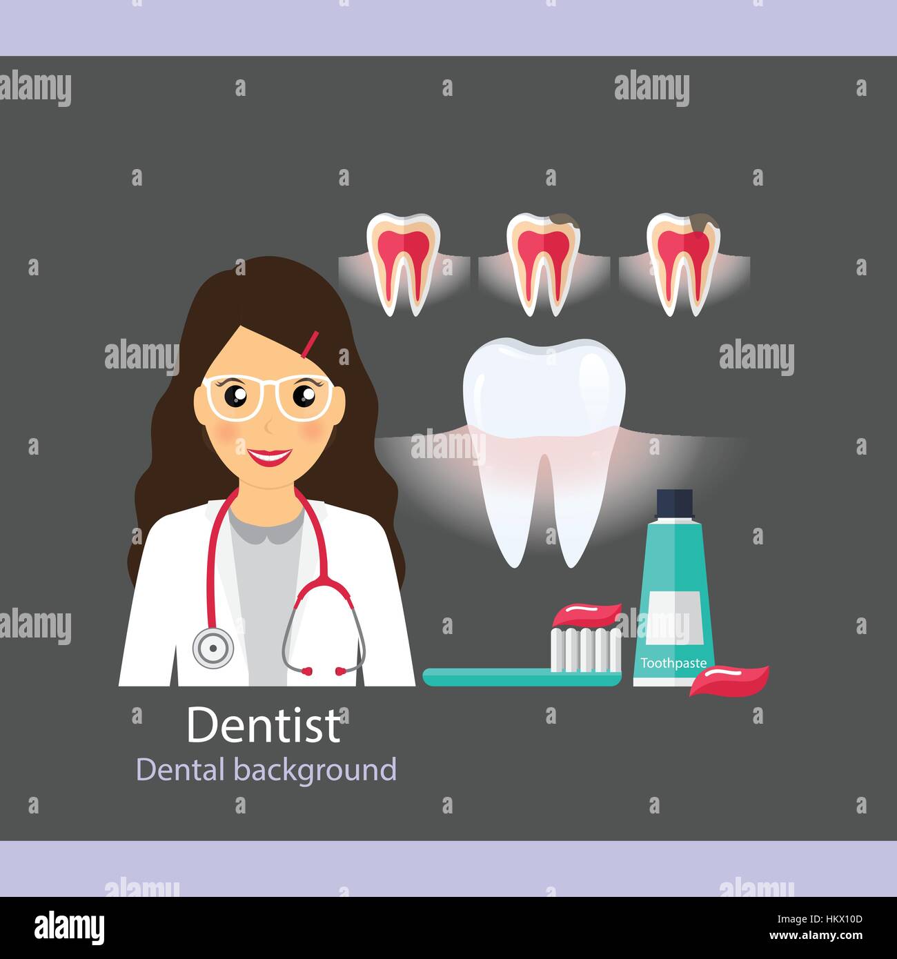 Medical dental background. Dentist with teeth. Vector illustration ...