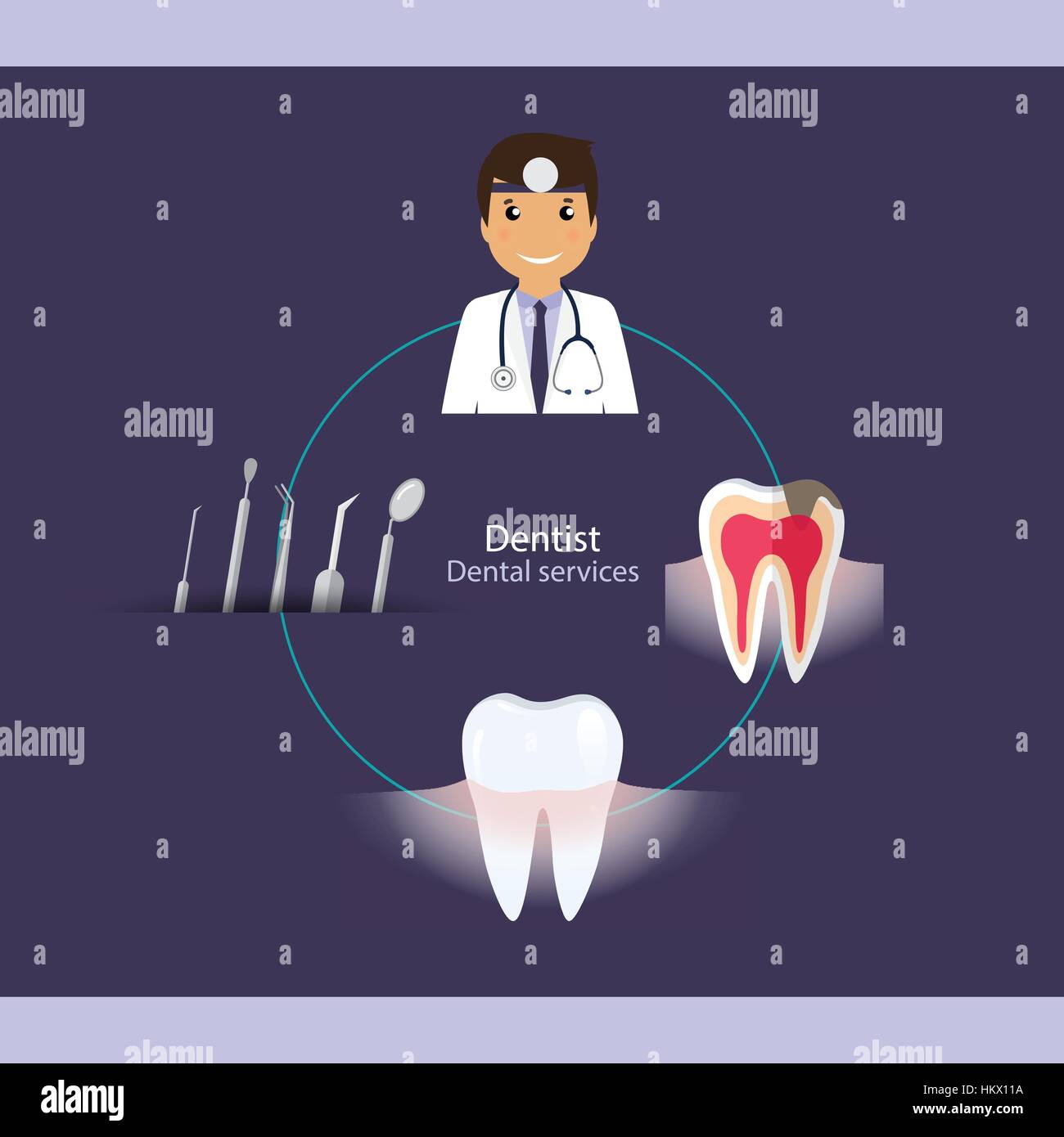 Medical dental background design. Dentist with teeth. Vector ...