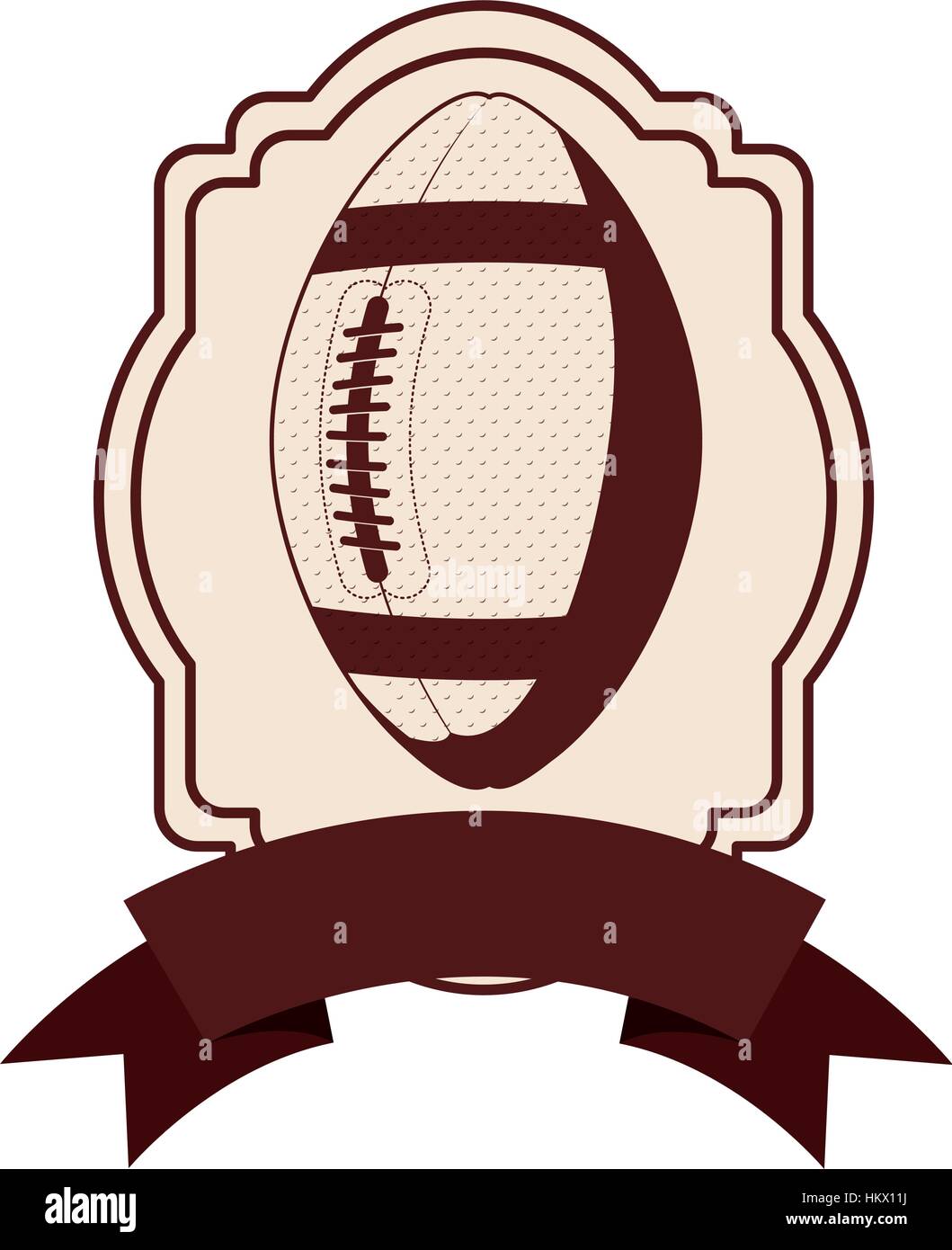 monochrome heraldic with football ball and ribbon bottom side vector ...