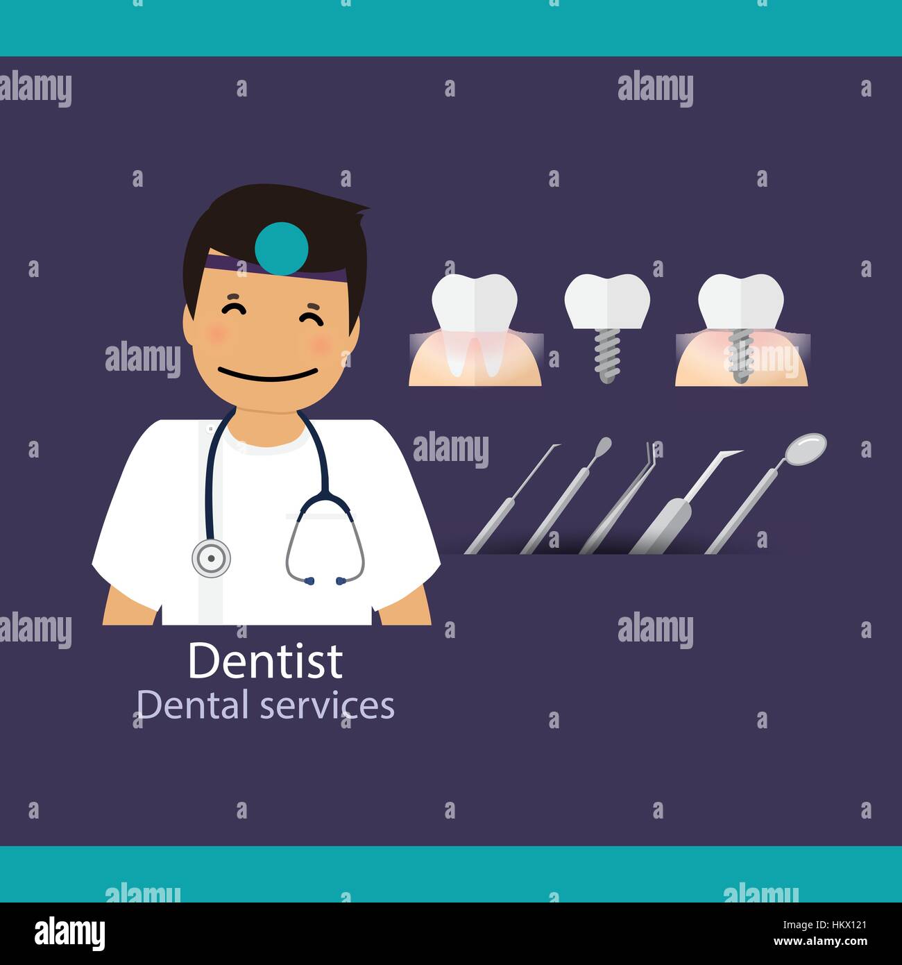 Medical dental background design. Dentist with teeth. Vector ...
