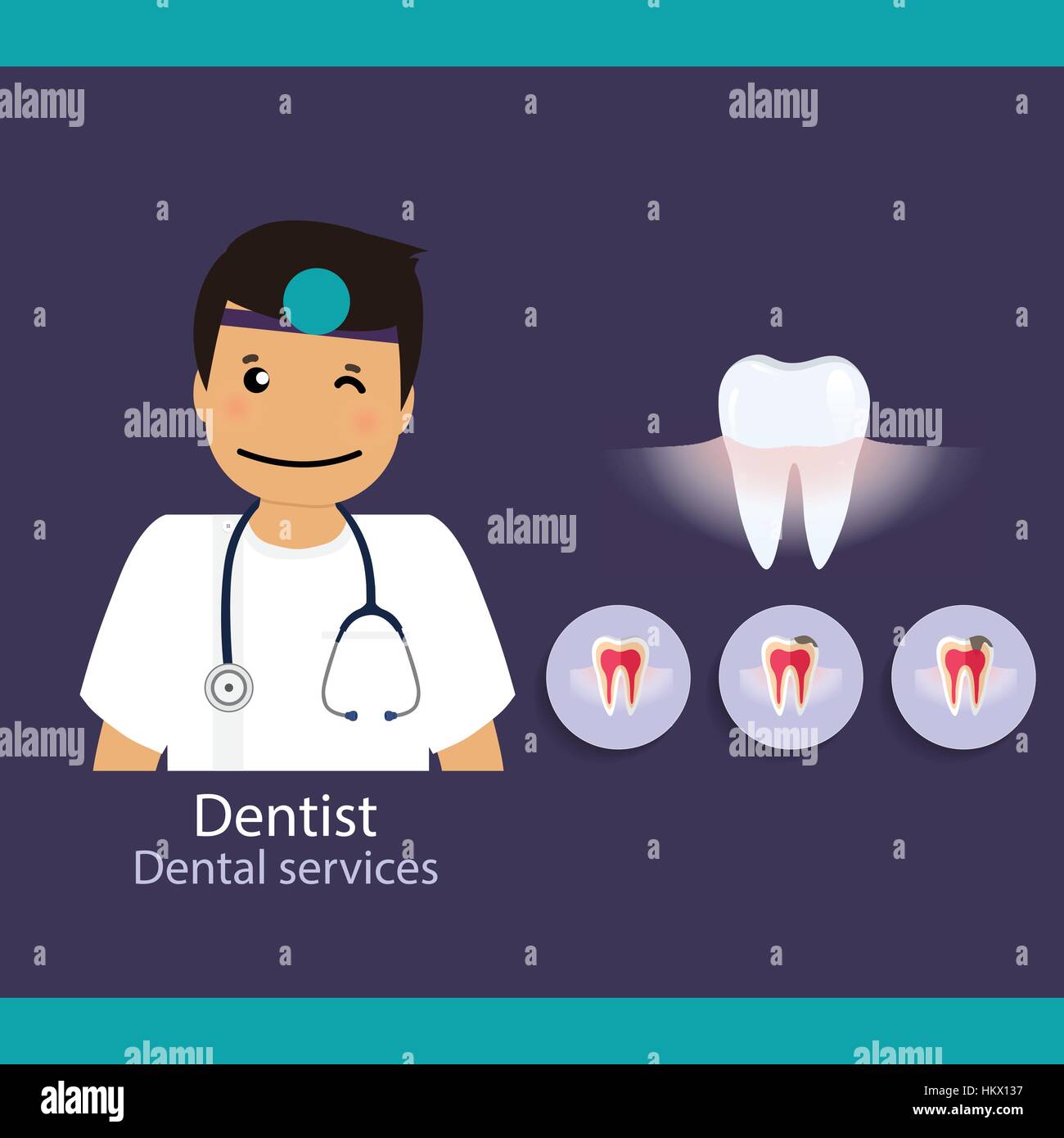 Medical dental background design. Dentist with teeth. Vector ...