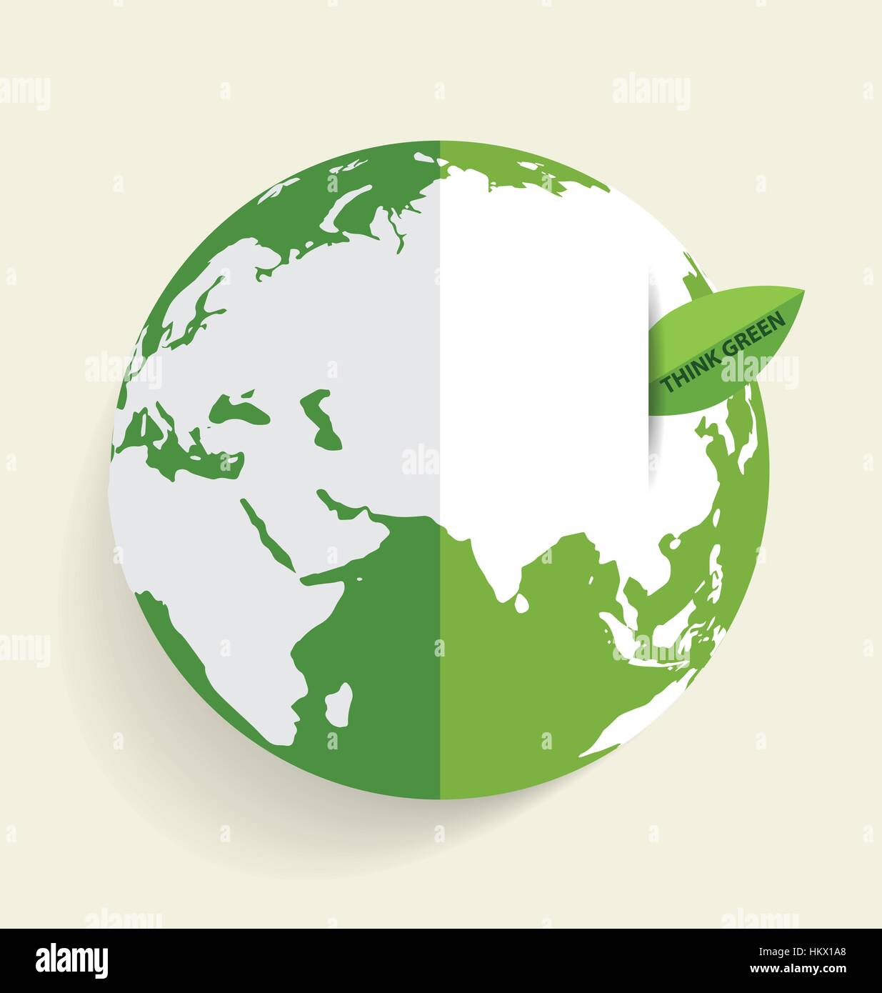 Green Eco Earth, Green earth with green leaf. Vector Illustration Stock ...
