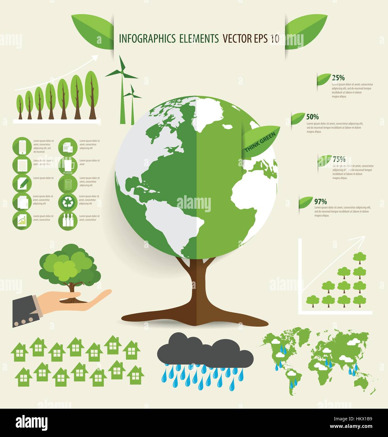 Ecology Infographics design elements. Vector illustration Stock Vector ...