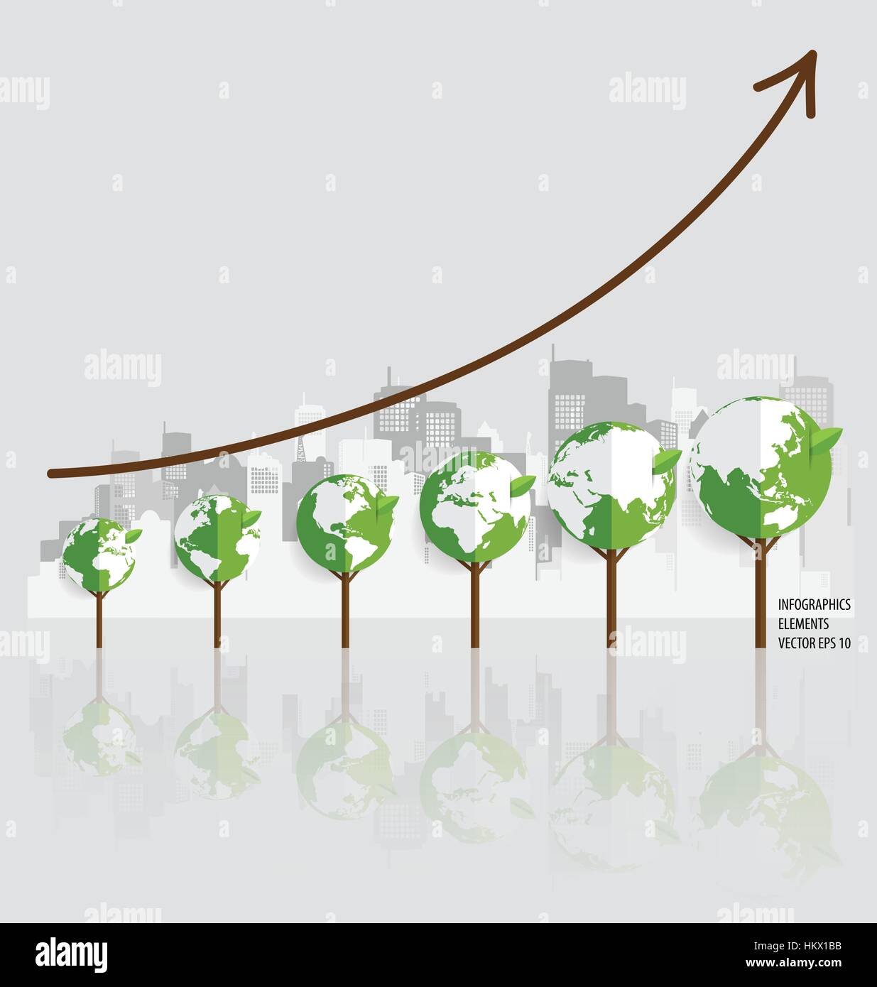 Ecology Infographics design elements. Graph of growing sustainable ...