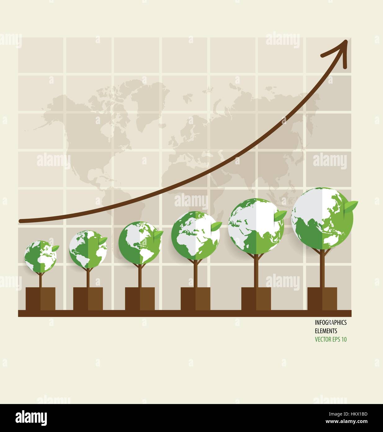 Ecology Infographics design elements. Graph of growing sustainable ...