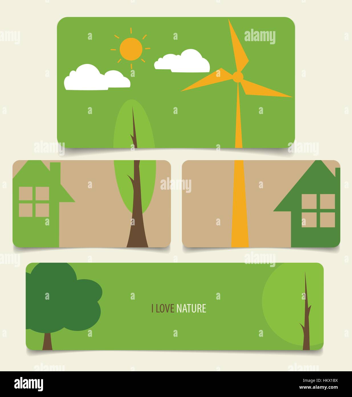 Nature banner, Eco organic labels and cards. Vector illustration Stock ...