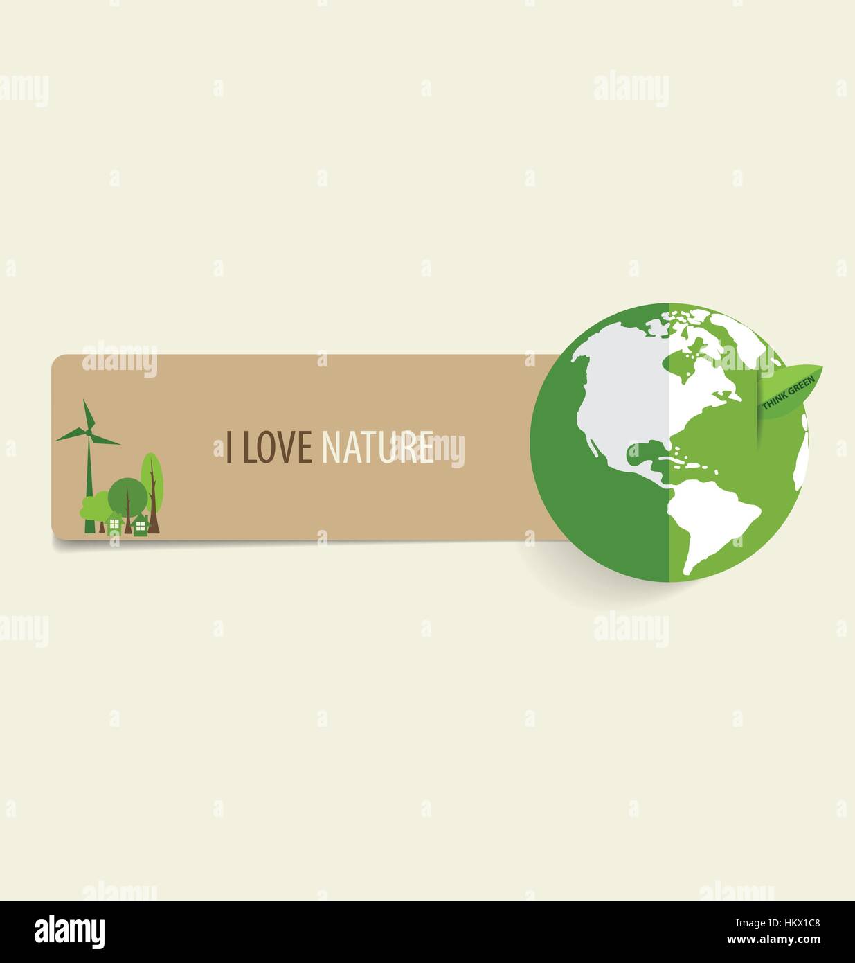 Nature banner, Paper with Green Eco Earth, vector illustration Stock ...