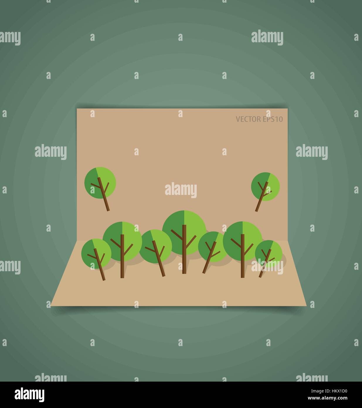 Nature banner, Paper with trees, vector illustration Stock Vector Image ...