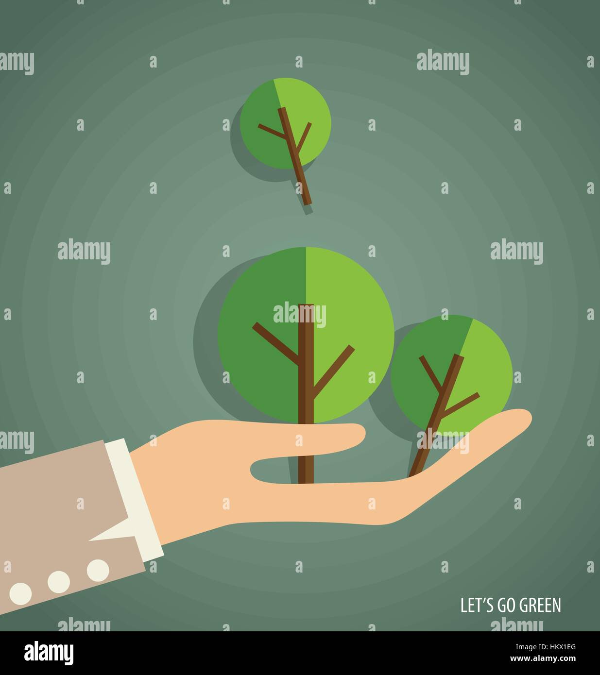Hand holding Green tree. Vector Illustration Stock Vector Image & Art ...