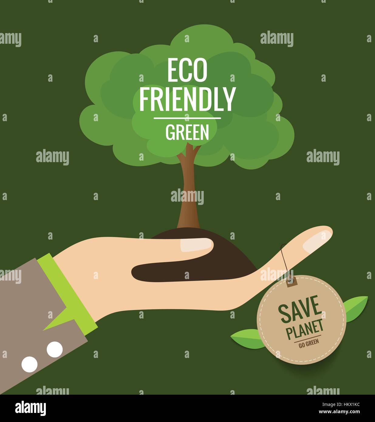 ECO FRIENDLY. Ecology concept with Nature banner and tree background ...