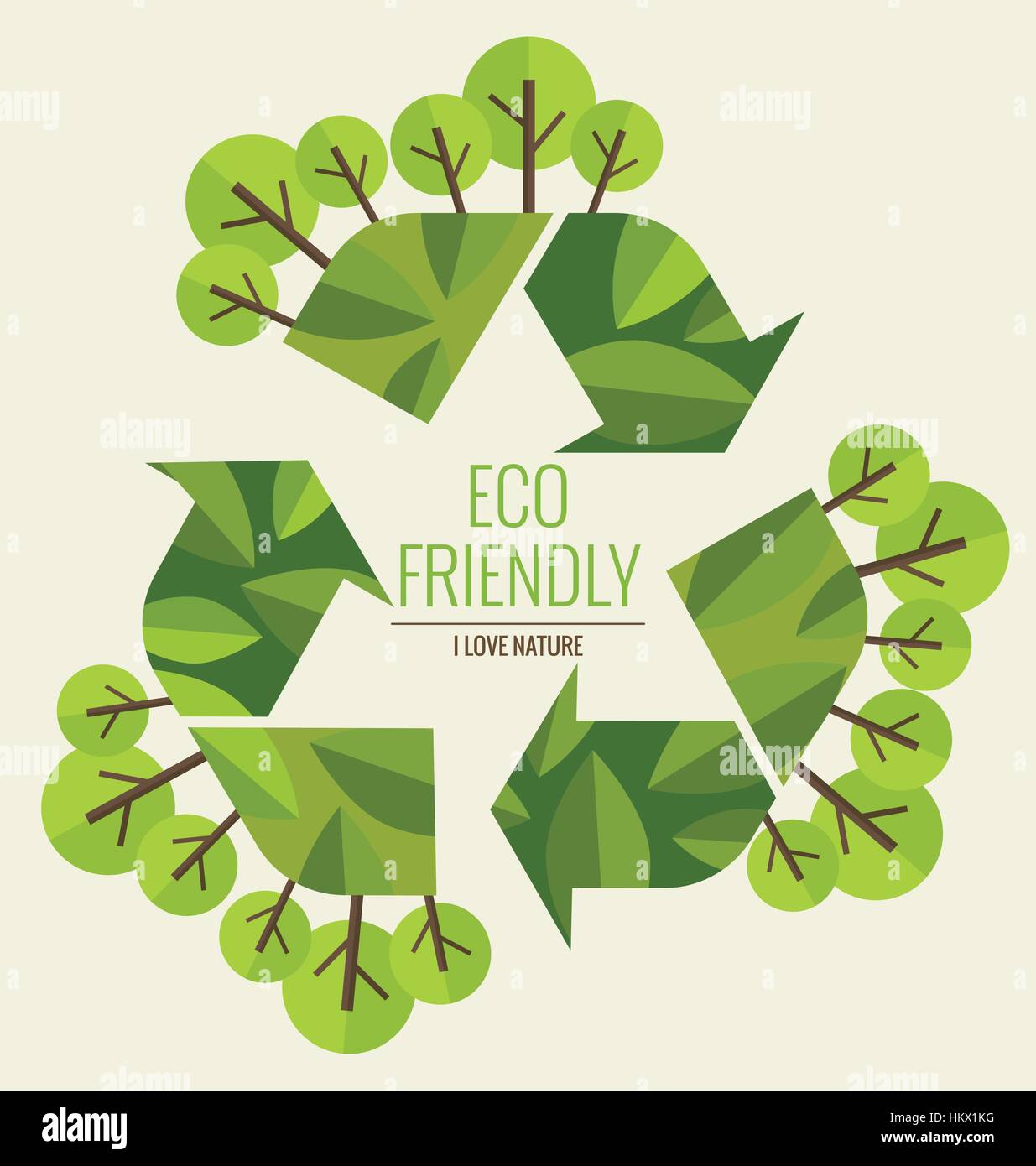 ECO FRIENDLY. Ecology concept with tree background. Vector illustration ...