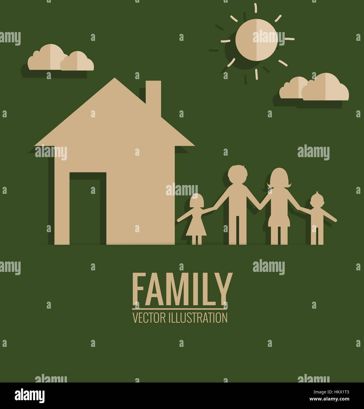 Paper cut of family. Vector illustration Stock Vector Image & Art - Alamy