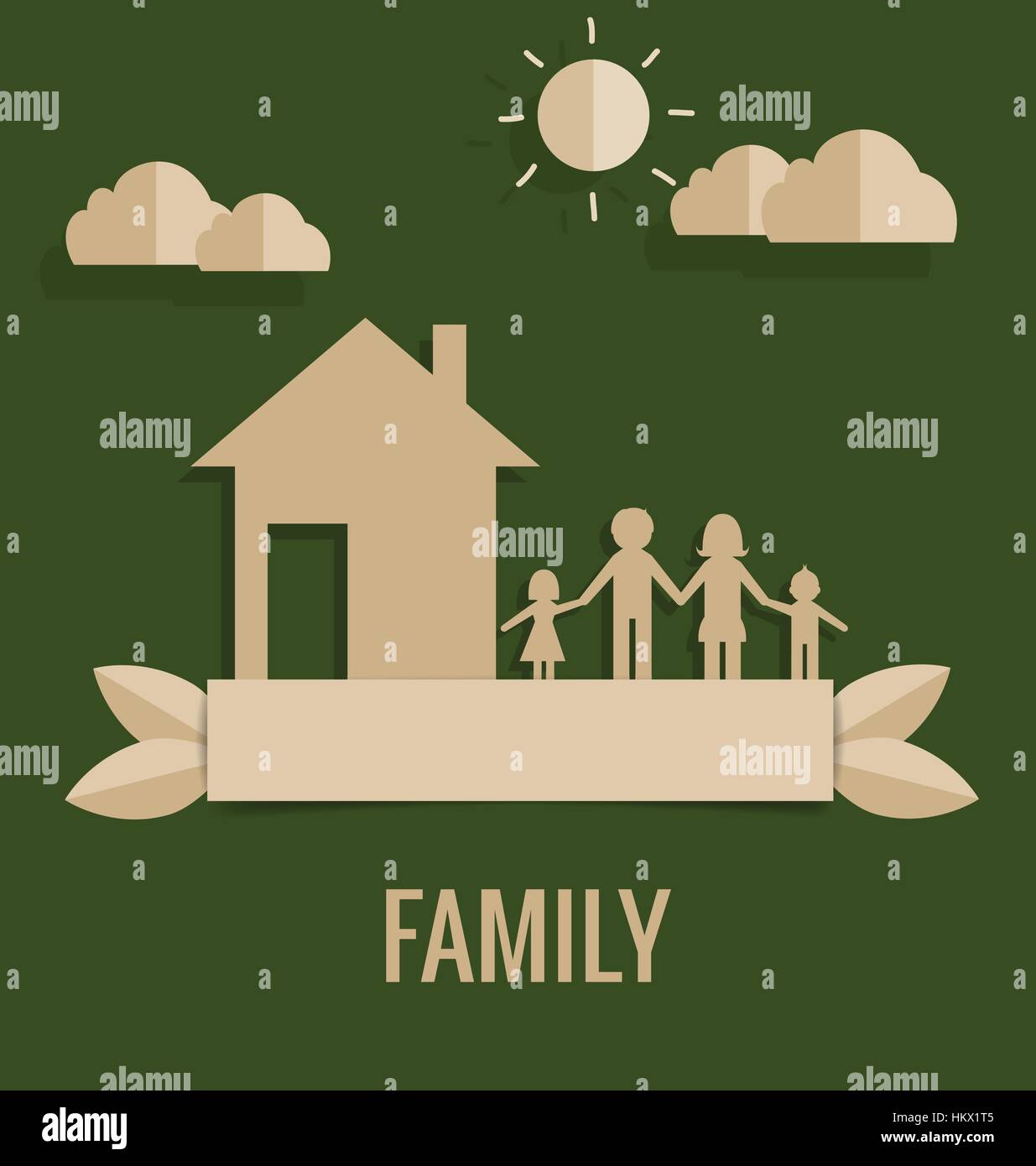 Paper cut of family. Vector illustration Stock Vector Image & Art - Alamy