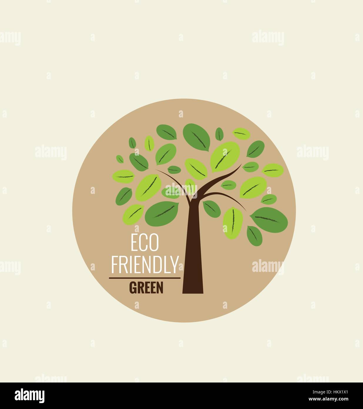 ECO FRIENDLY. Ecology concept with tree background. Vector illustration ...