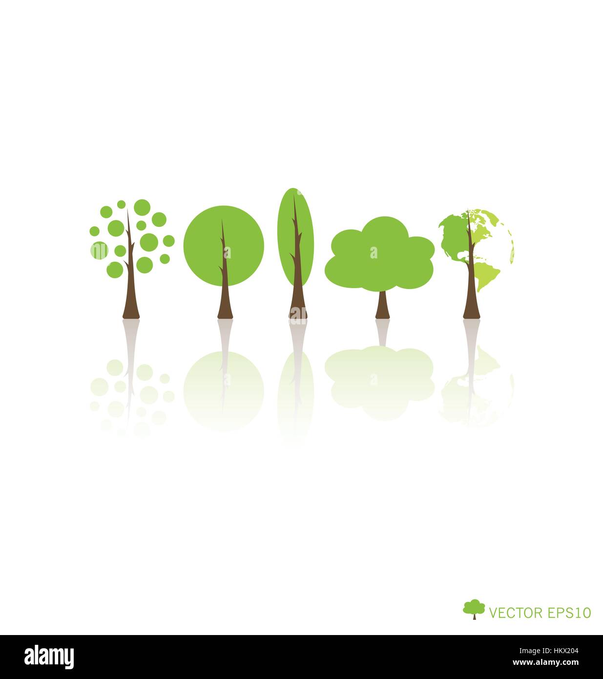 Ecology concept with Abstract trees. Vector illustration Stock Vector ...