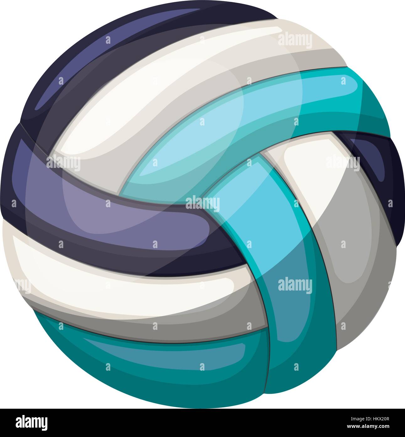 silhouette color with volleyball ball with middle shadow vector ...