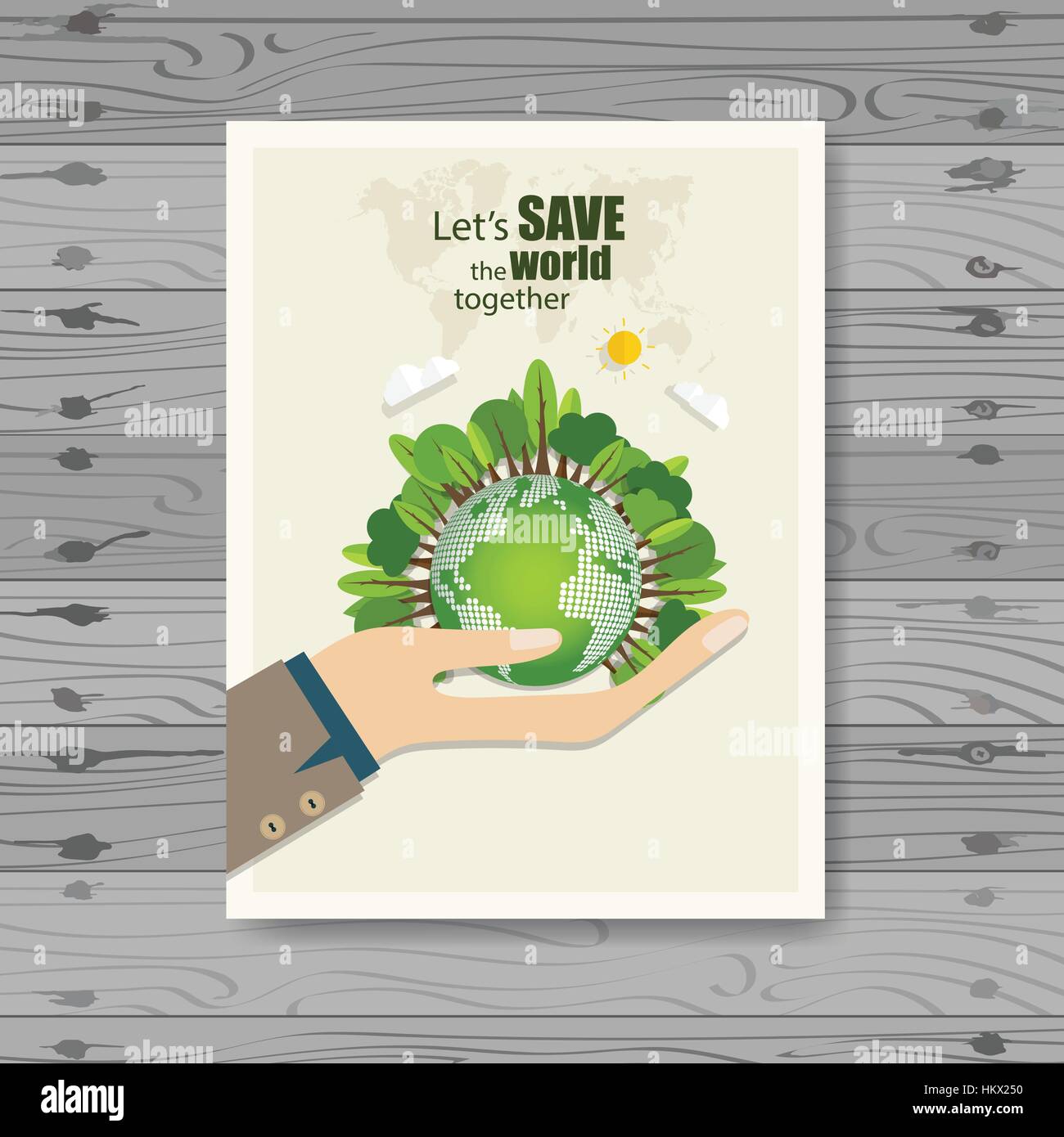 Vector Brochure Flyer design Layout template. Ecology background with ...