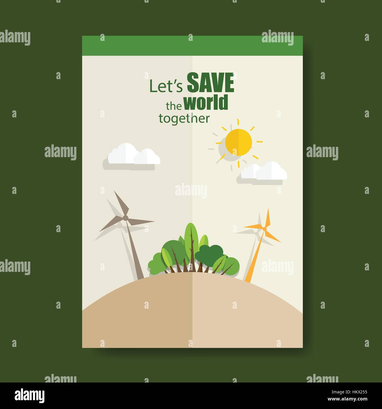 Vector Brochure Flyer design Layout template. Ecology background with ...
