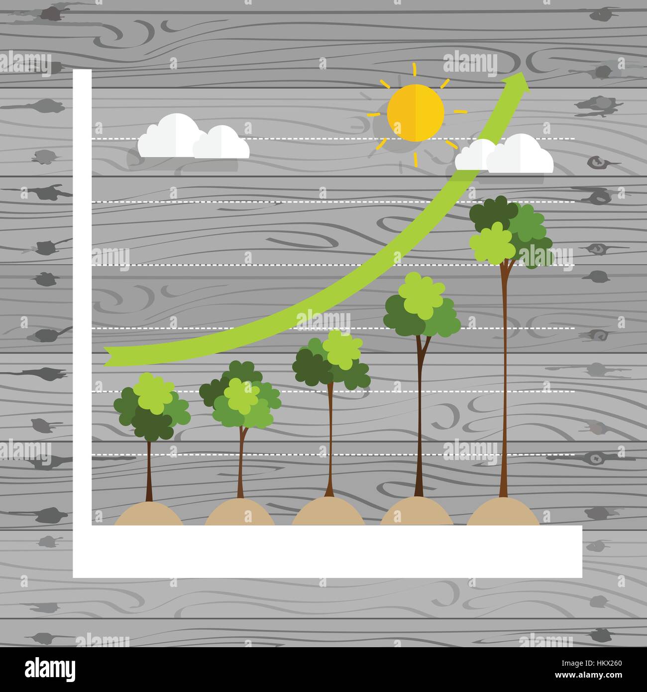 Green economy concept : Graph of growing sustainable environment with ...