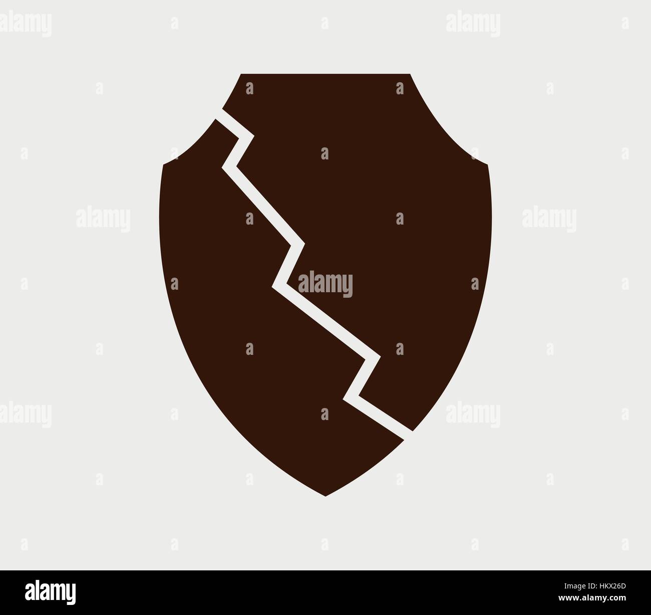 Broken shield icon hi-res stock photography and images - Alamy
