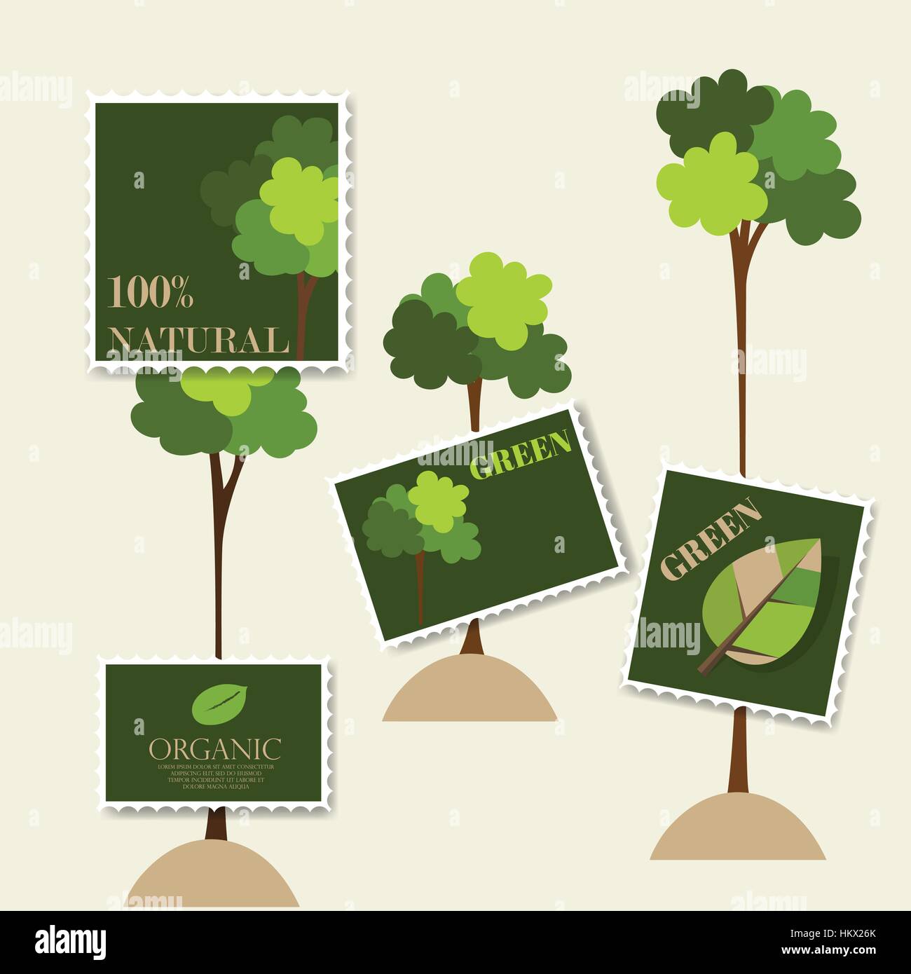 Set of nature themed labels and tags. Vector illustration Stock Vector ...