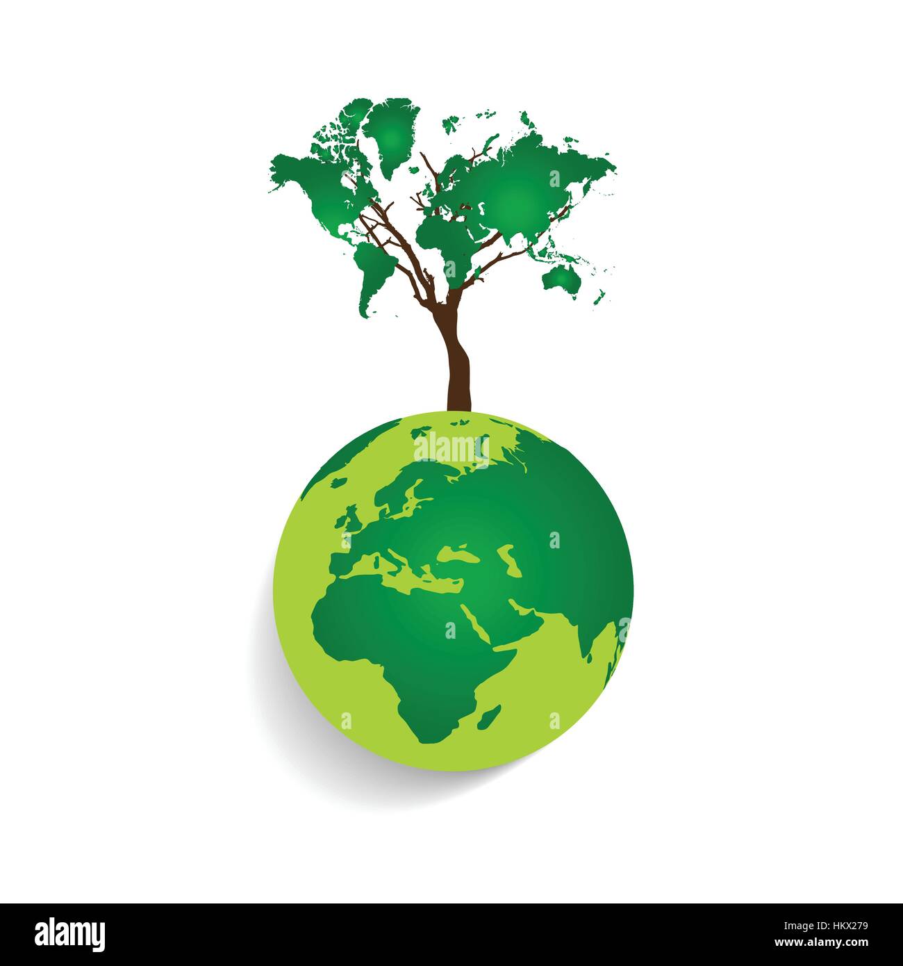 ECO FRIENDLY. Ecology concept with Green Eco Earth and Trees. Vector ...
