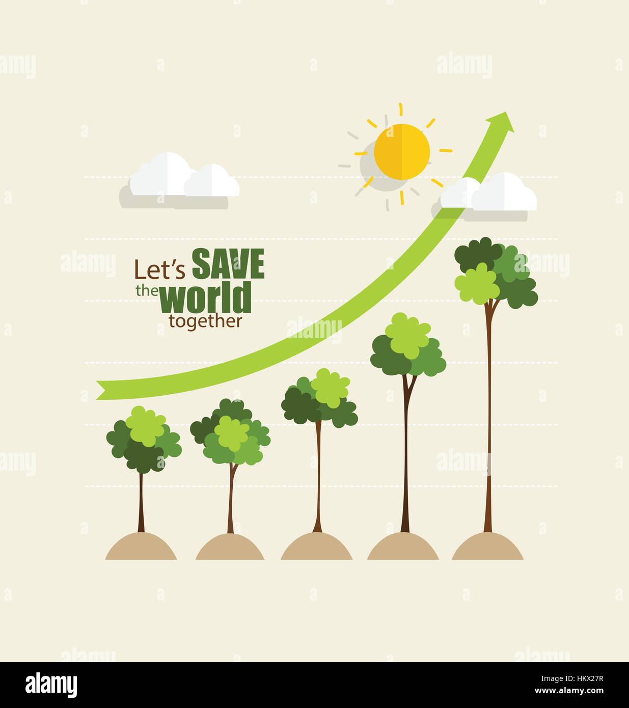 Green Economy Concept Graph Of Growing Sustainable Environment With