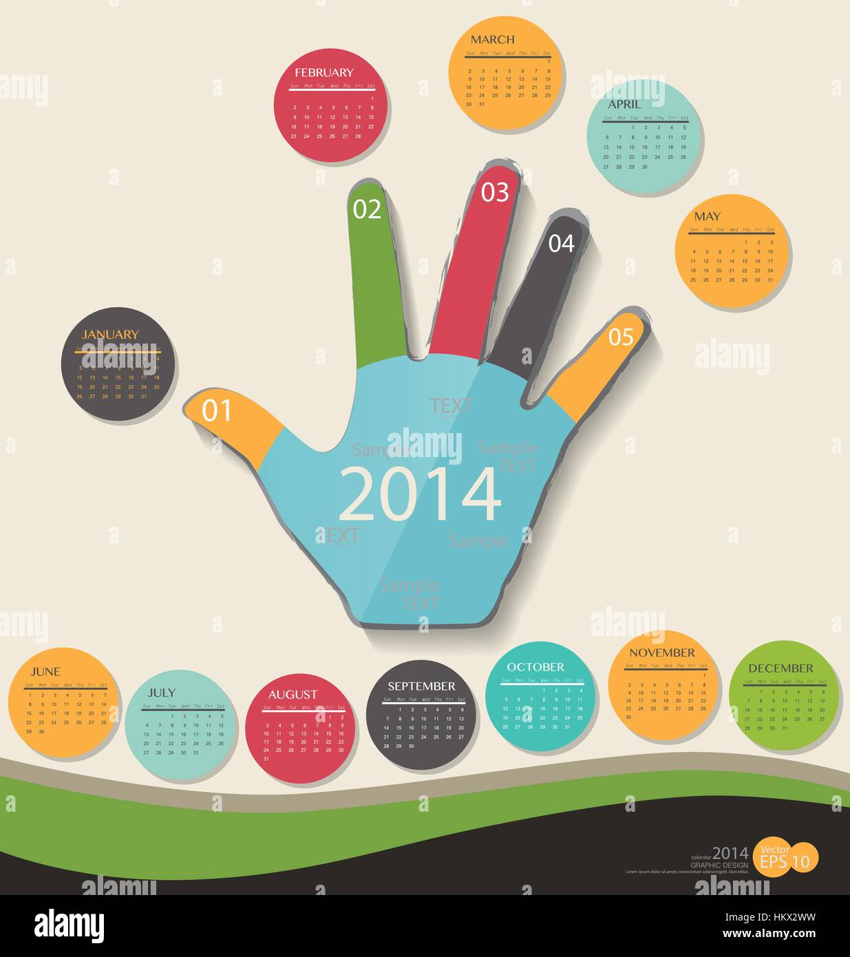2014 year calendar, vector illustration Stock Vector Image & Art - Alamy