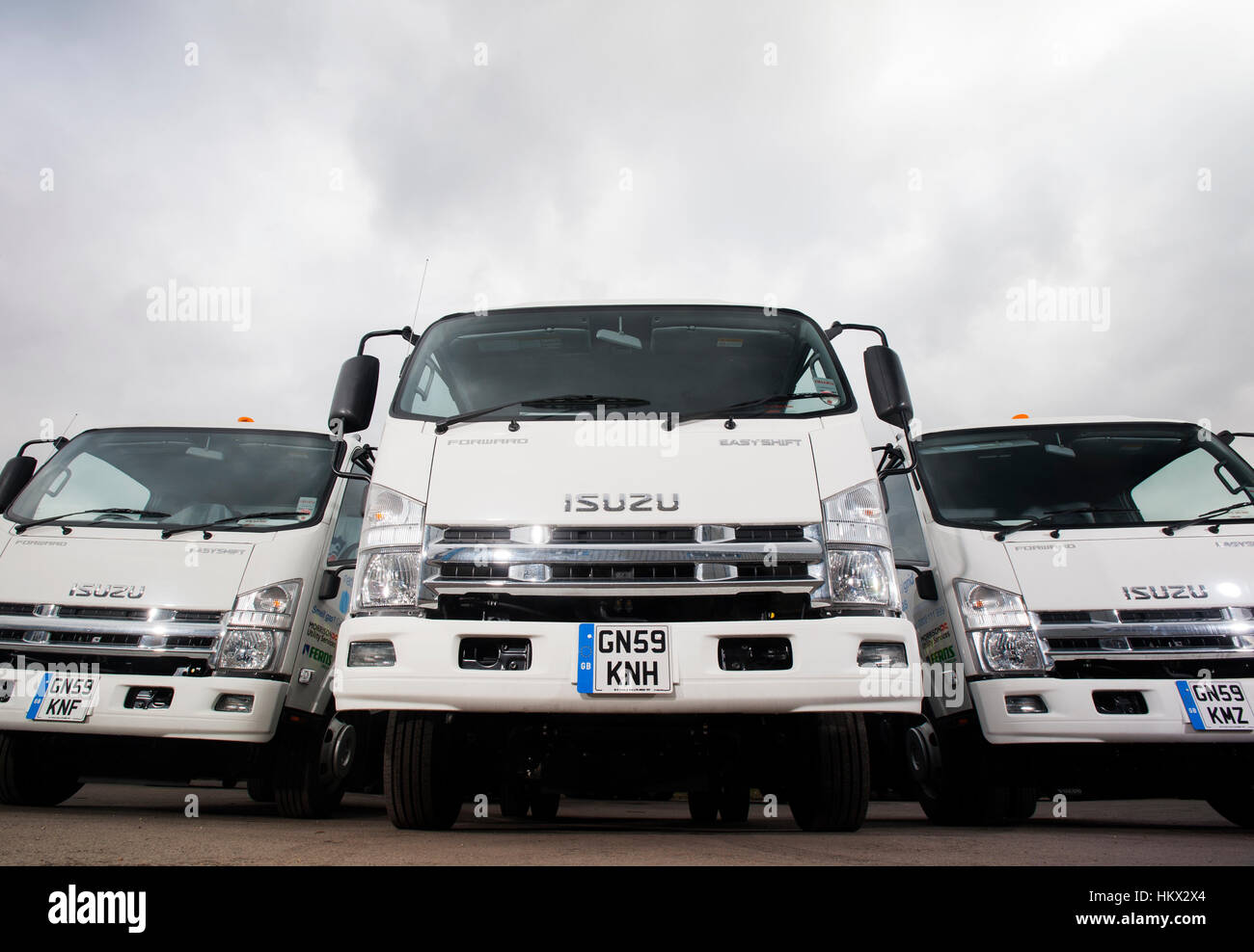 Isuzu Easyshift light trucks Stock Photo - Alamy
