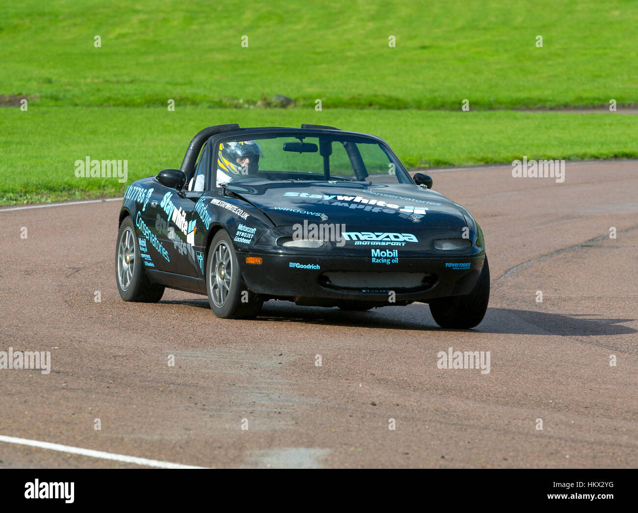 Mazda MX5 on a track day Lydden Hill race track Stock Photo - Alamy