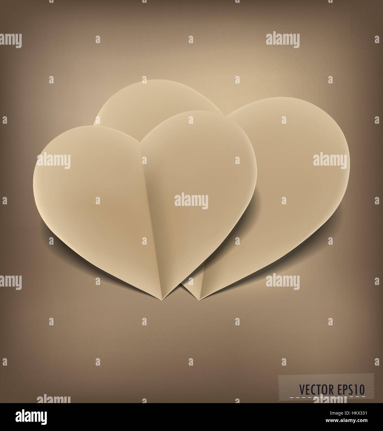 Paper heart shape symbol for Valentines day with copy space for text ...
