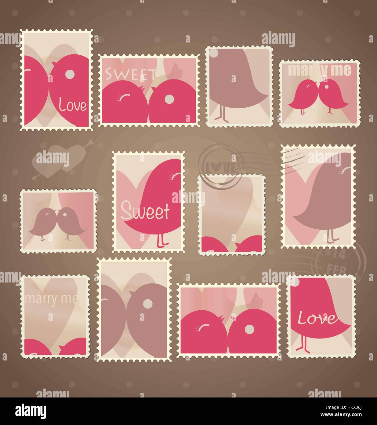 Vintage Postage Stamps. Vector Illustration Stock Vector Image & Art - Alamy