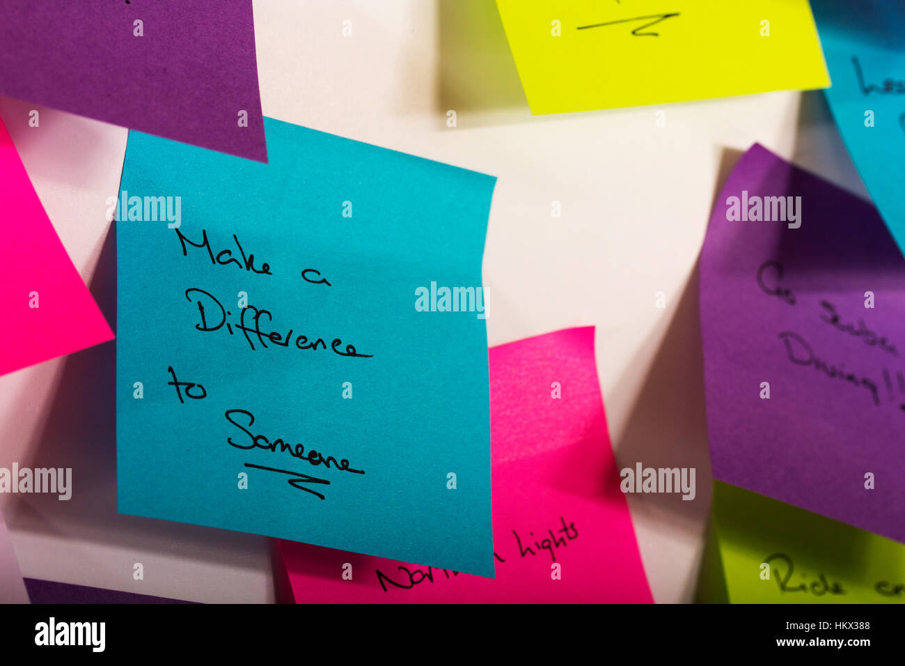 Colourful sticky notes with things to do Stock Photo - Alamy
