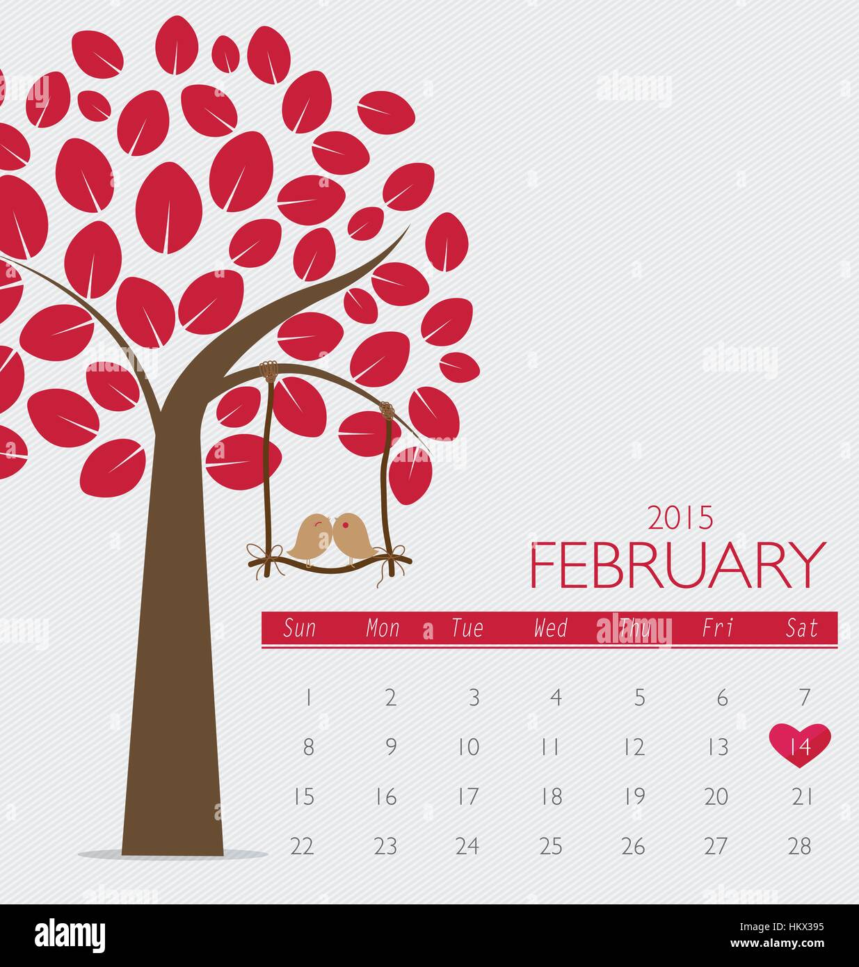 2015 calendar february Stock Vector Images - Alamy