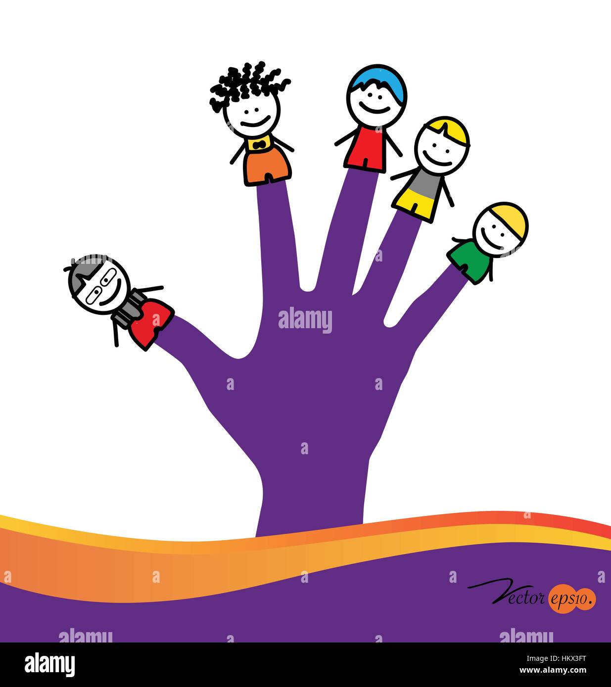 Kids finger painting Stock Vector Images - Alamy