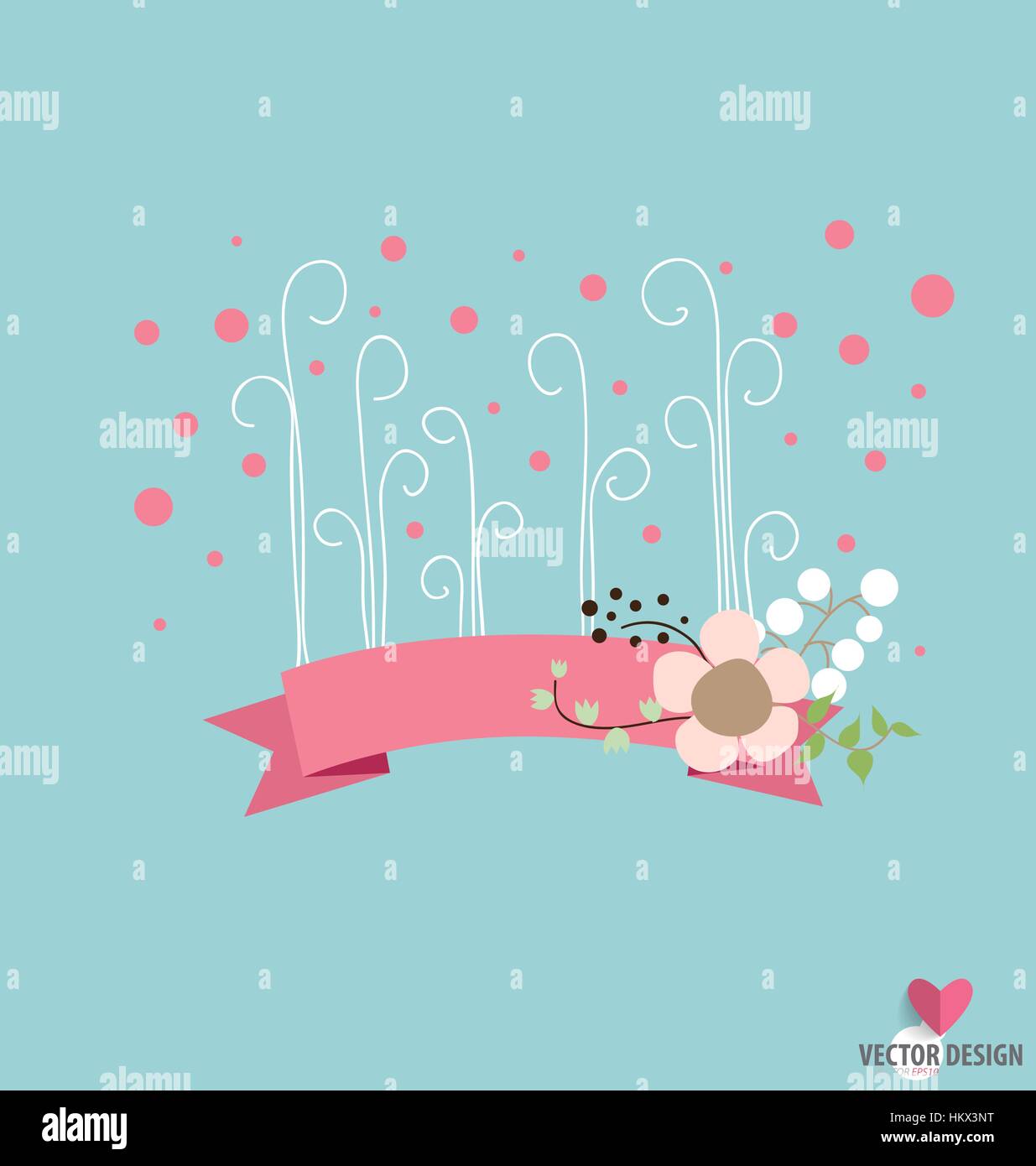 Floral bouquets with ribbon, vector illustration Stock Vector Image ...