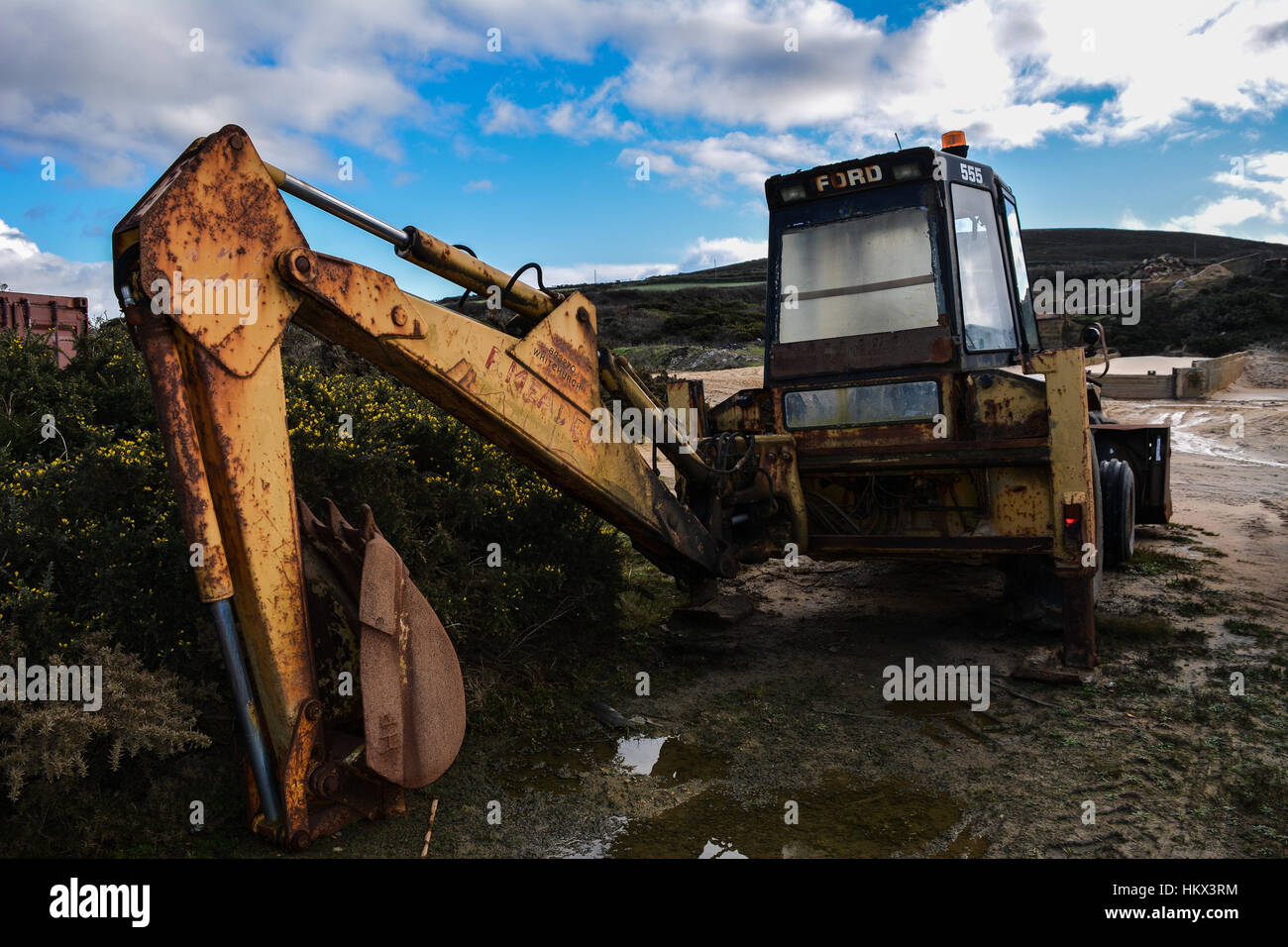 Rust on a disused digger, St Agnes, Cornwall, England Stock Photo - Alamy