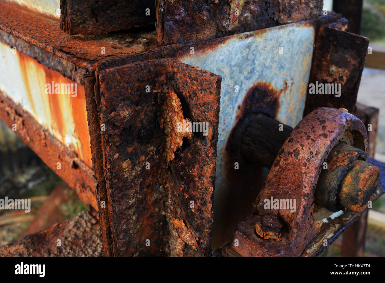 Rust on disused machinery, St Agnes, Cornwall, England Stock Photo - Alamy