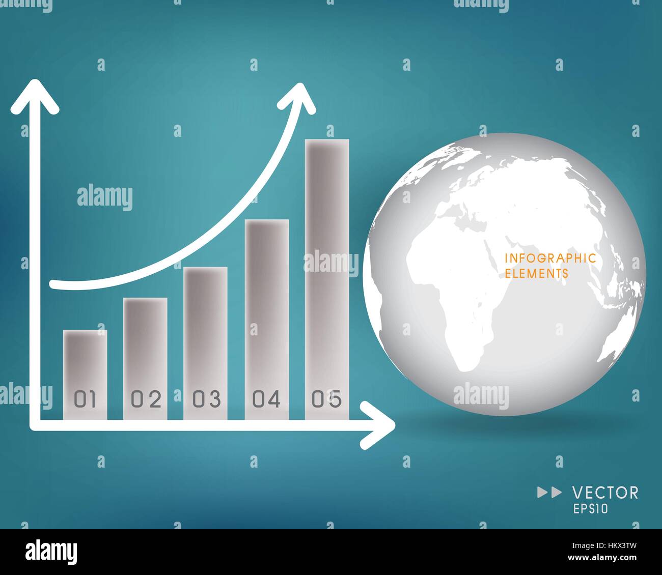 Modern globe and Business graph. Vector illustration Stock Vector Image ...