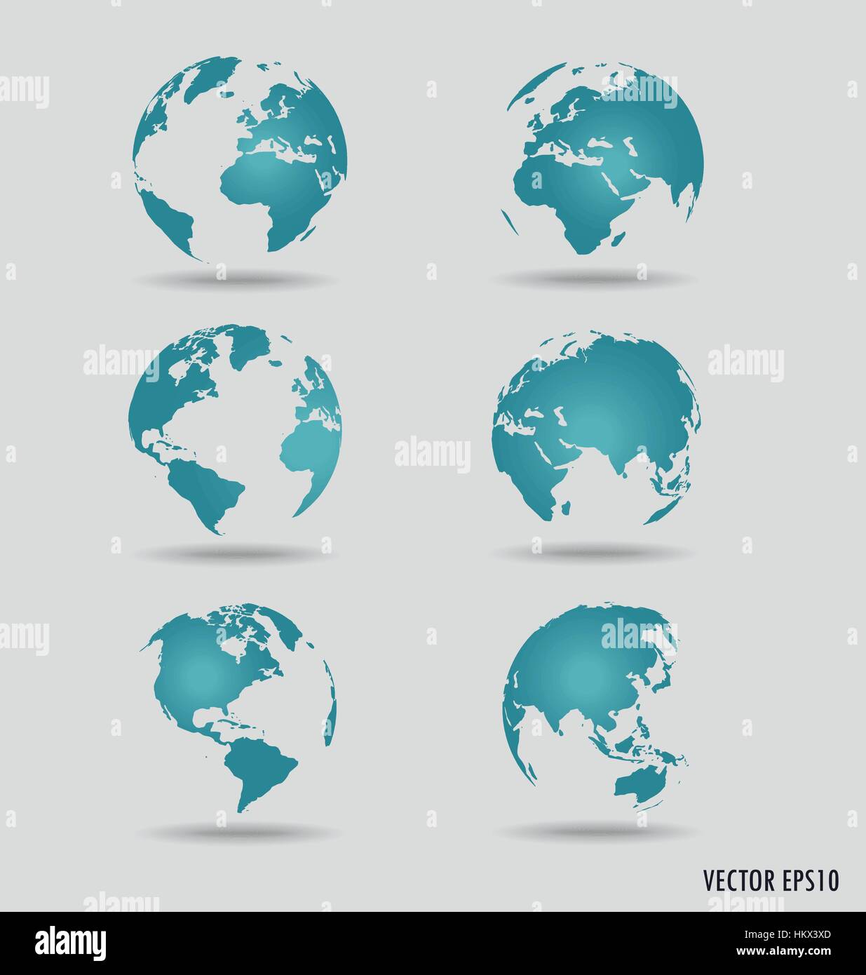 Set of modern globes. Vector Illustration Stock Vector Image & Art - Alamy